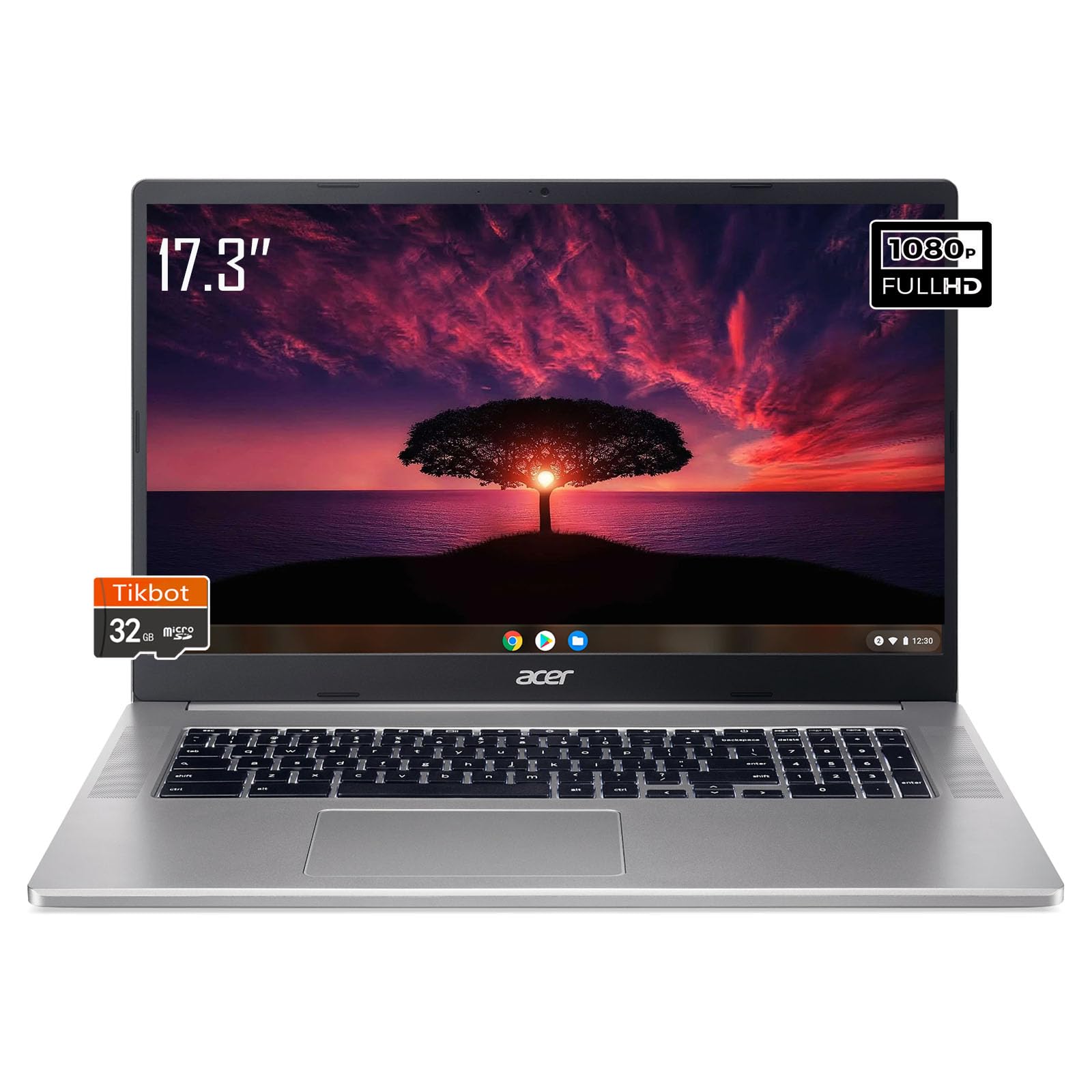 Acer Chromebook 2023 - Laptop 17inch Screen FHD IPS Display Narrow Bezel - Intel Celeron N4500 - USB Type-C - Wi-Fi 6 - Webcam (4GB RAM |128GB eMMC+32GB SD Card)