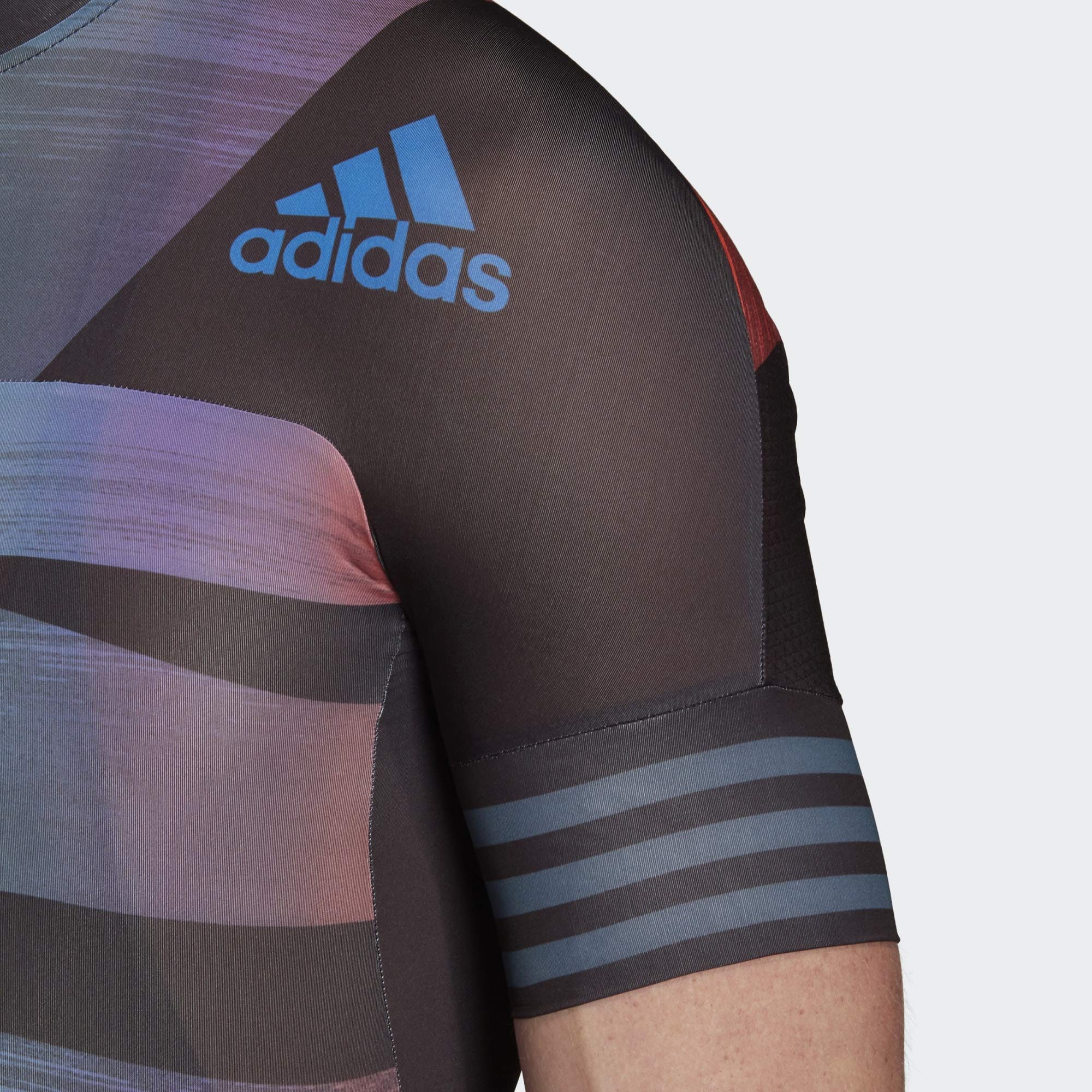 adidas Men's Adistar Jersey Short Sleeve Knitted Pride Black/Glory Blue X-Large
