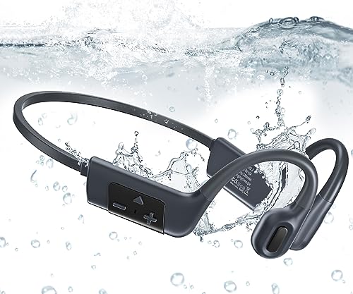 BEARTAIN Bone Conduction Headphones Swimming Headphones IP68 Waterproof Wireless Bluetooth 5.3 Earphones Open Ear Sports Headset with MP3 Player Ultra Light Headphones for Swimming Running