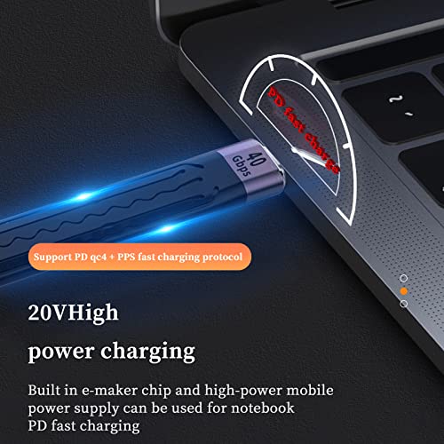 APEXSUN Short USB C Cable,USB C to C 0.4 Ft Flexible Cable Support Thunderbolt 4/3,USB4, PD 100W Quick Charge,8K Video,40Gbps Data Transfer for External SSD, EGPU, Docking,MacBook,Phone,PowerBank