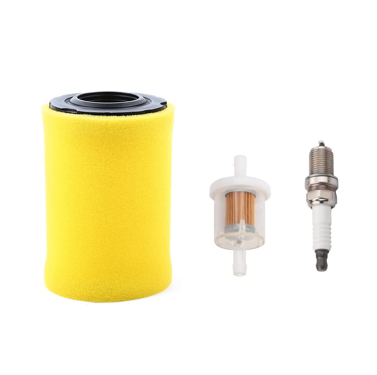 796031 Air Filter with Fuel Filter and Spark Plug for John Deere D100 D110 D125 D130 Fits for Husqvarna Yta22V46 Yth22V46 Yth24V48 Hu800Awd, BS 591334 492932 310000 Engine Lawn Mower