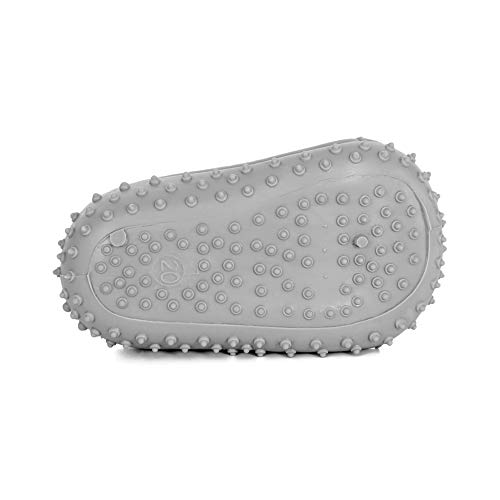 HOWELL Unisex Baby Socks Shoes Anti Slip Floor Socks with Soft Rubber Bottom Infant Newborn Cotton Sock Boots (Grey Bear,6-12 Months)
