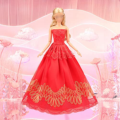BARWA 5 Pcs Handmade Doll Clothes Wedding Gowns Party Dresses for 11.5 inch Dolls (A:5 Pcs Dresses(Random Style))