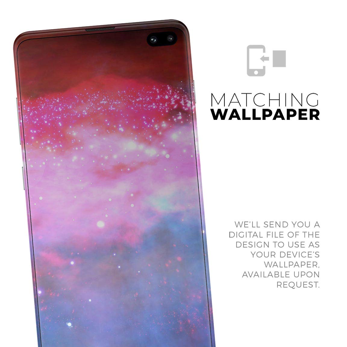 DesignSkinz Vivid Pink and Blue Space Protective Vinyl Decal Wrap Skin Cover Compatible with The Samsung Galaxy S20 (Screen Trim & Back Glass Skin)