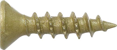 Power Pro Premium One Multi-Material Flat Head Screws, Epoxy Coated Steel, Fasten in Wood, Metal, Concrete, Drywall and Plastic, Bronze, 6 x 5/8 inch, Box of 50 Screws