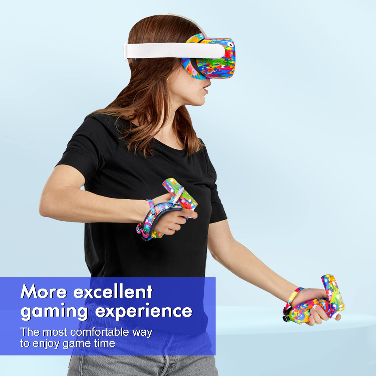 Accessories for Oculus Quest 2, YIZEIJOB Protective Silicone Cover Skin Set for Meta Quest 2 -Colorful