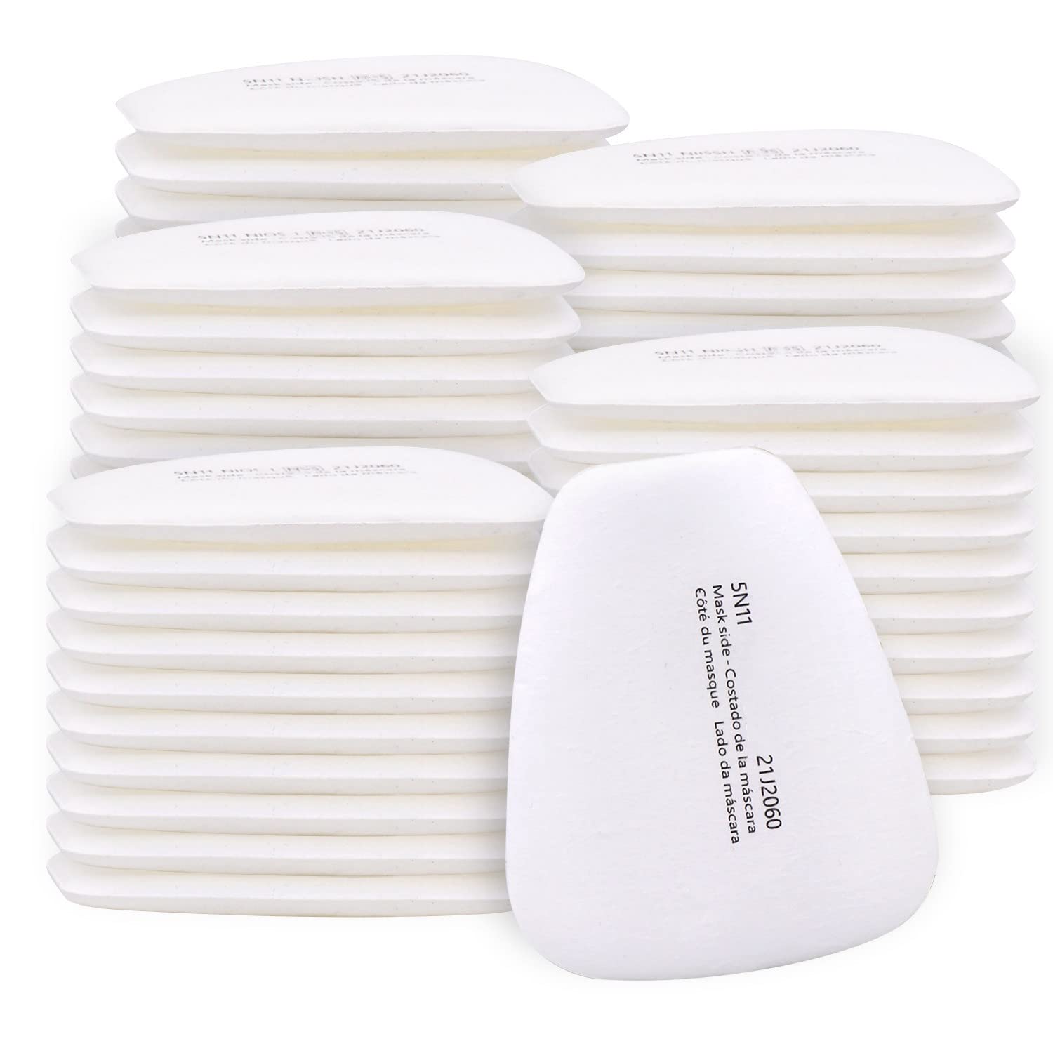 50PCS 5N11 Respirator Filter Cotton, BEAUKAU 5N11 Filter for Respirator 6200, 6800, 7502, 6502 Respirator Filter Against Dust and Particulate