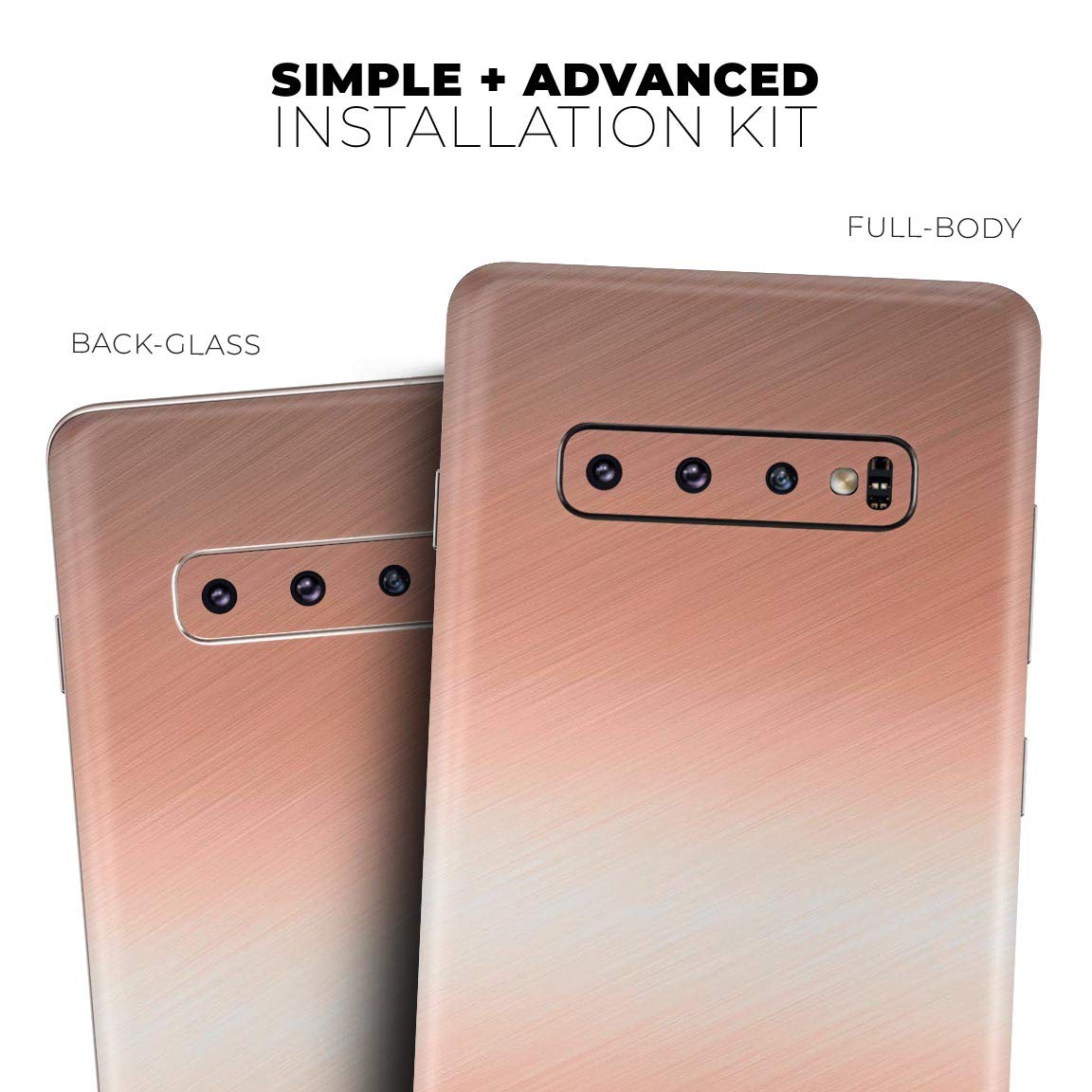 DesignSkinz Rose Gold Digital Brushed Surface V1 Protective Vinyl Decal Wrap Skin Cover Compatible with The Samsung Galaxy S20 (Screen Trim & Back Glass Skin)