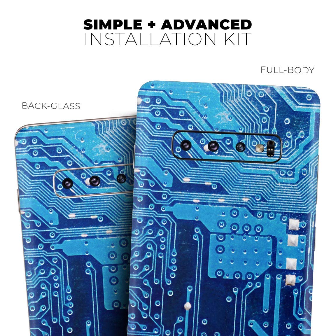 DesignSkinz Blue Circuit Board V1 Protective Vinyl Decal Wrap Skin Cover Compatible with The Samsung Galaxy S20 (Screen Trim & Back Glass Skin)