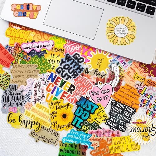 50PCS Inspirational Positive Sticker Inspirational Word Phrase Sticker Kettle Notebook Stationery Refrigerator Diary Boy Girl Vinyl Decal