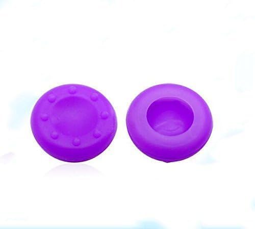 4 x Silicone Analog Joystick Thumbstcks Thumb Stick Grips Caps Cover for PS4 PS3 Xbox One Xbox 360 PS2 Controllers (Purple)