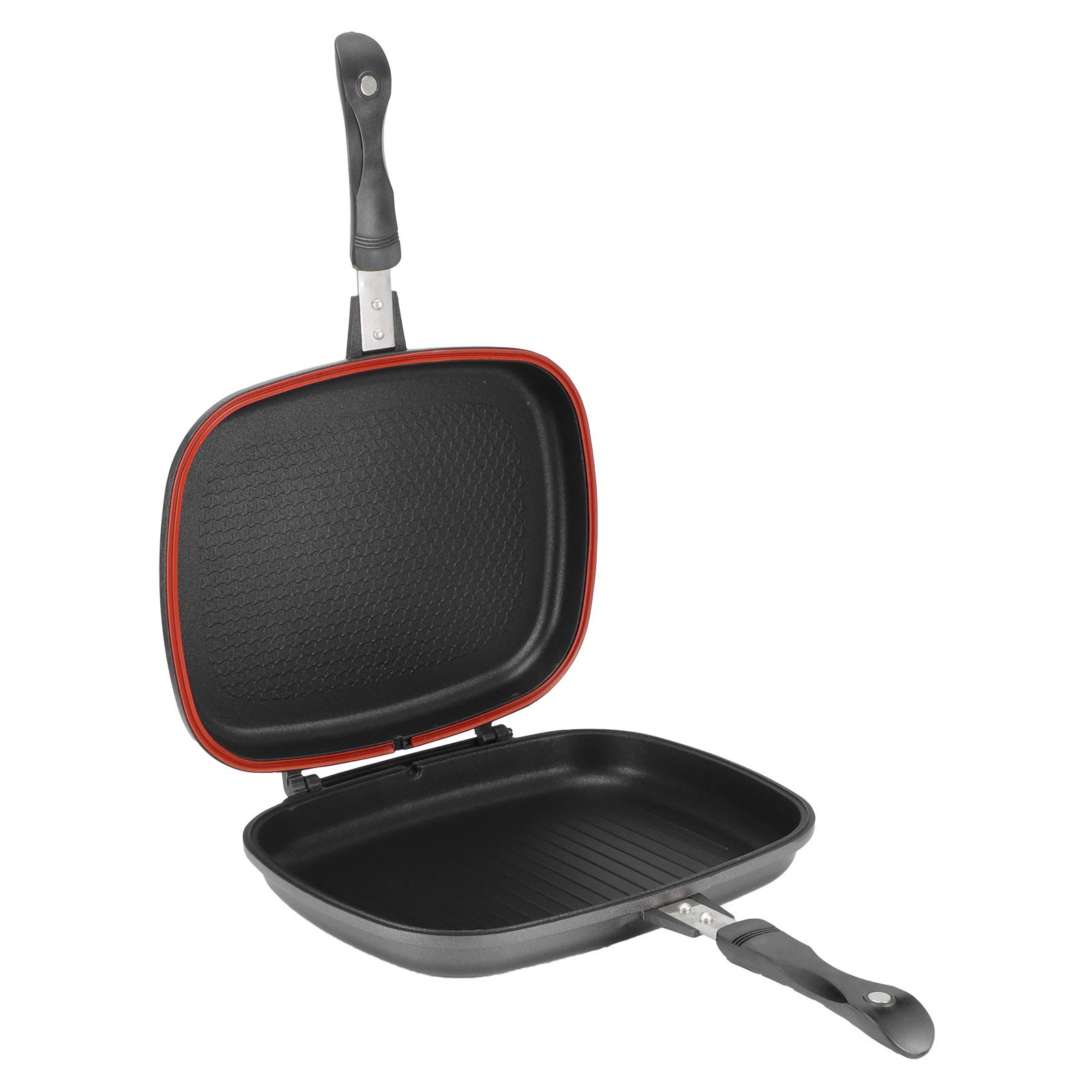 Grill Pan Frying Double Side With Antiburn Handle: Kitchen Supplies Pot (32Cm 12.6In)