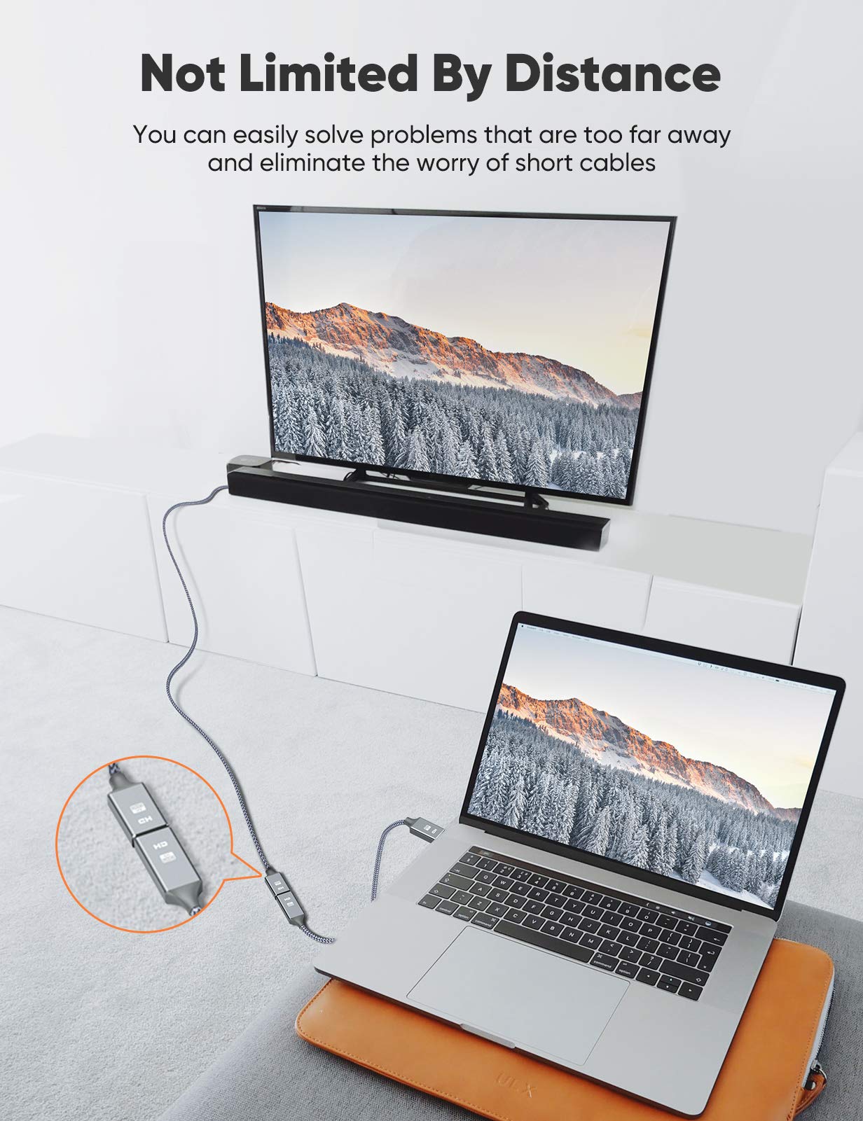 oldboytech HDMI Extension Cable 1FT, 4K HDMI Extender Male to Female Cable, Nylon Braided 2.0 hdmi Extender Cable Supports 3D, Full HD,2160p,Compatible with Roku Fire Stick,for PS4,for HDTV, Monitor