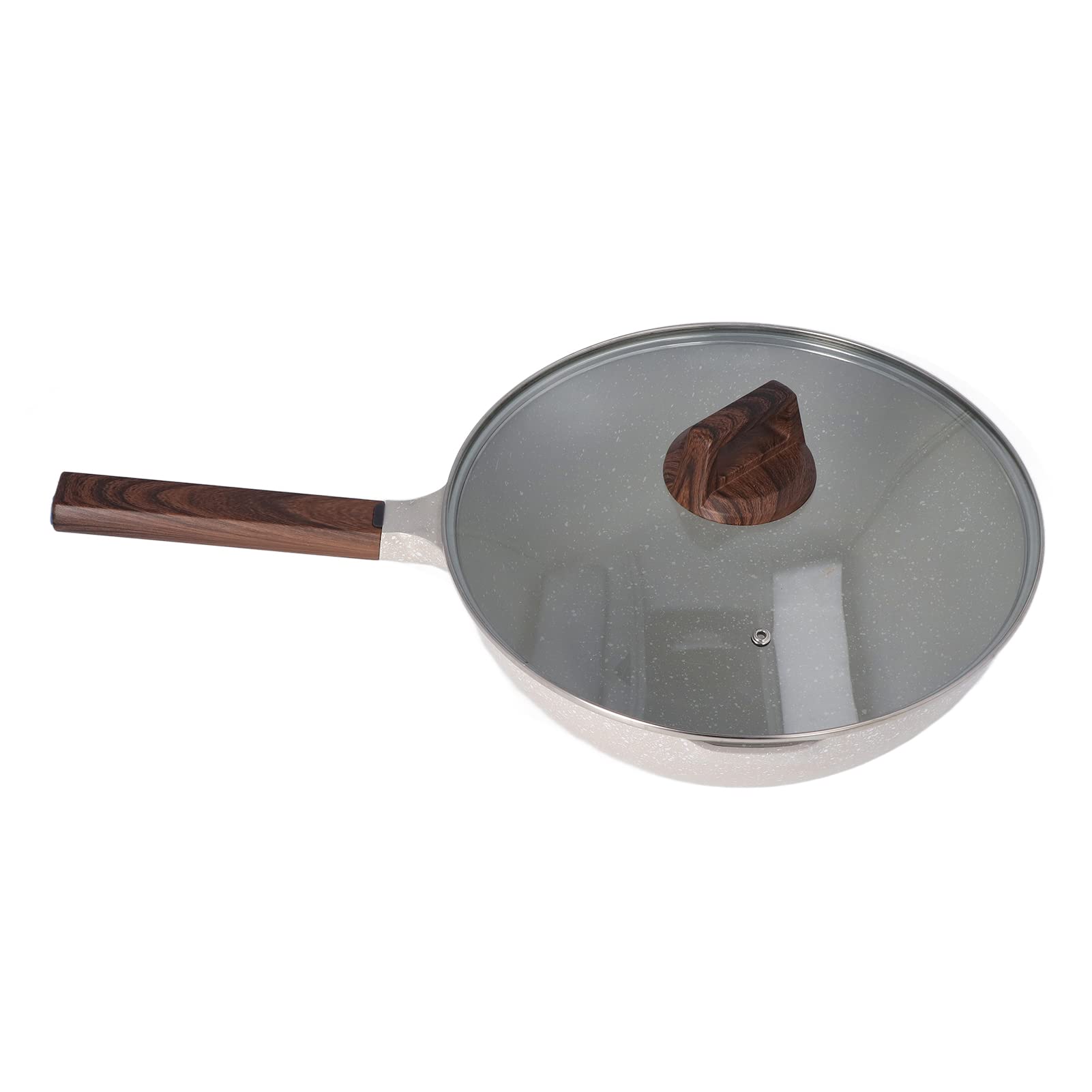 AURORAGRACE Large Capacity Black 30cm Frying Pan with Lid Home Restaurant Cookware Even Heat Distribution, AURORAGRACEtv8kp4mb9o