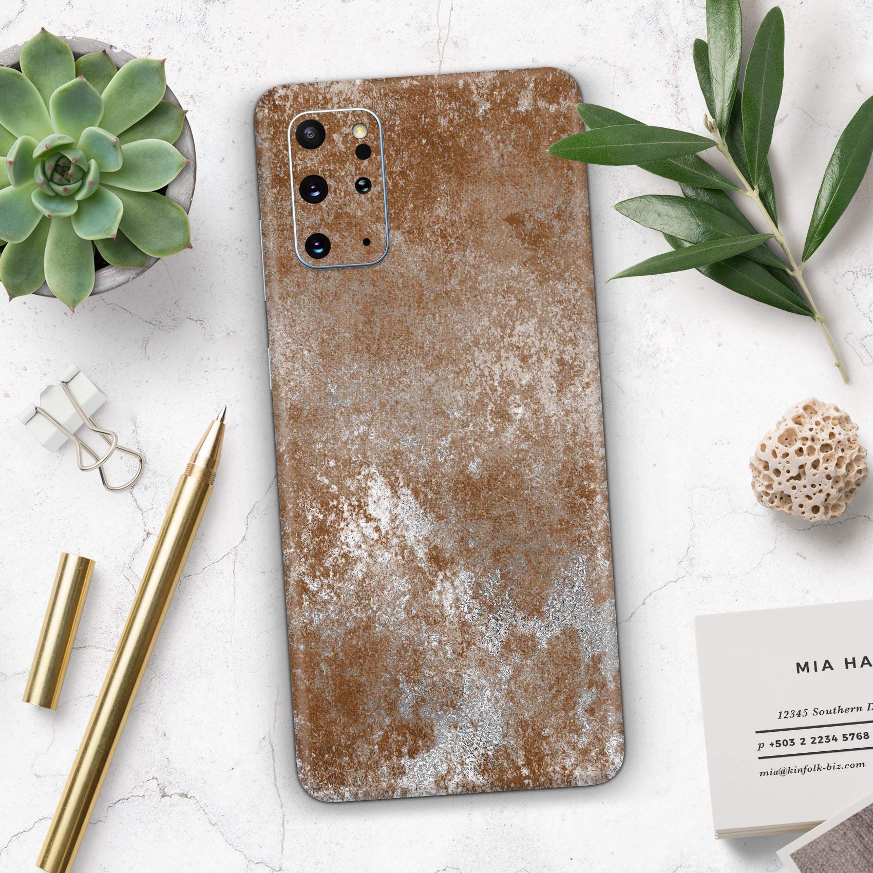 DesignSkinz Distressed Silver Texture v10 Protective Vinyl Decal Wrap Skin Cover Compatible with The Samsung Galaxy S20 (Screen Trim & Back Glass Skin)