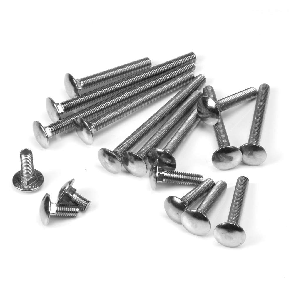 Ochoos M8 Carriage Bolts A2 Stainless Steel Round Head Square Neck Coach Bolt Screws - (Thread Diameter: M8, Length: 100mm x 5pcs)