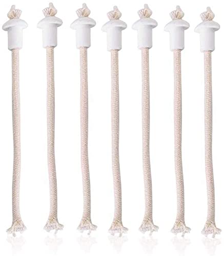 7 Pcs Oil Lamp Wick - Delaman Alcohol Lamp Wick Replacement Vintage Kerosene Lamp Wick Ceramic Lamp Accessories Oil Candle Lamp for Ceramic Heat,Experimentation and Lighting 7.2in