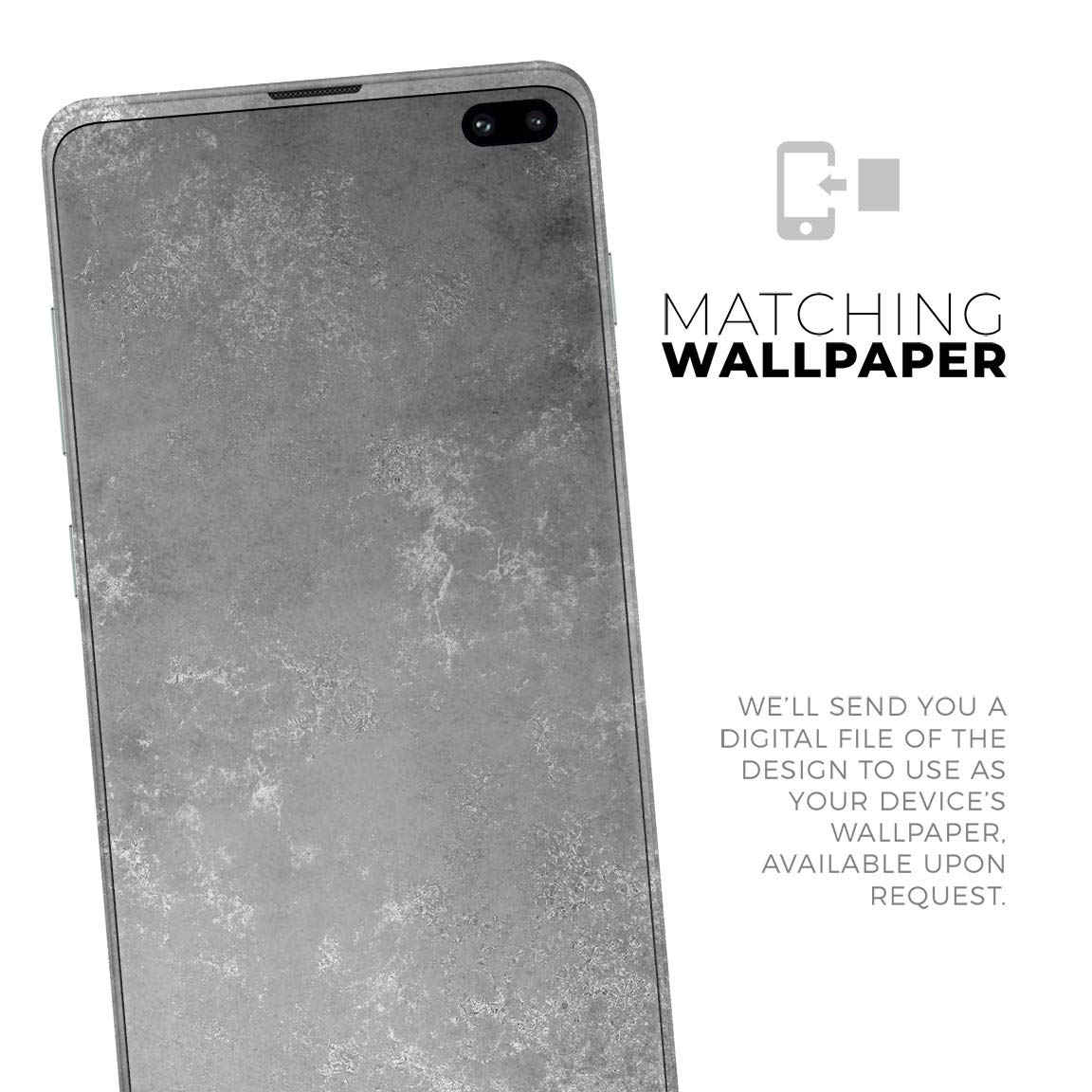 DesignSkinz Distressed Silver Texture v13 Protective Vinyl Decal Wrap Skin Cover Compatible with The Samsung Galaxy S20 (Screen Trim & Back Glass Skin)