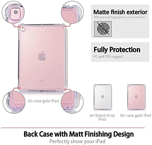 Valkit iPad Air (3rd Gen) 10.5'' 2019 / iPad Pro 10.5'' 2017 Case Smart Folio Stand Protective Translucent Frosted Back Cover for Apple iPad Air 3 10.5 Inch 2019 Auto Sleep/Wake, Rose Gold