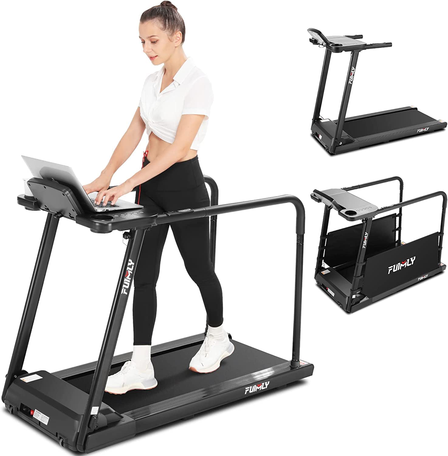 4-in-1 Treadmill with Large Desk, 2.25HP Folding Electric Treadmills, Pet Treadmill TR11602