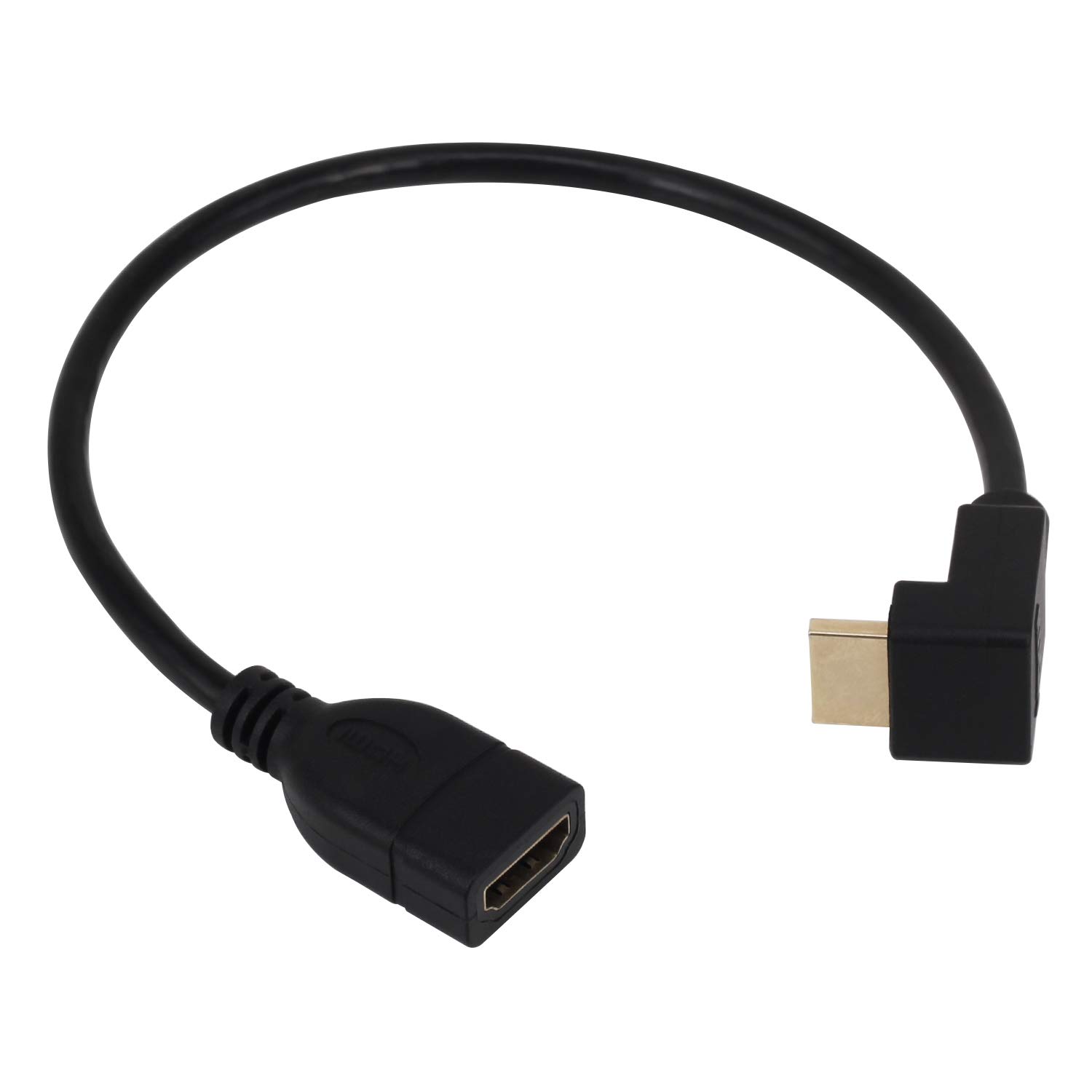 Yeworth [2 Pack 0.95FT High Speed Gold Plated HDMI Extension Adapter Cable, 90 Degree Down Angle A Male to A Female Extension Wire Cord HDMI Extender Cable