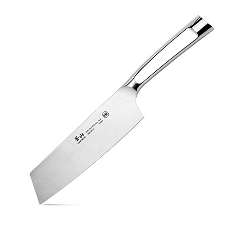 Cangshan N1 Series German Steel Forged Nakiri Vegetable Cleaver, 7" Blade, Silver