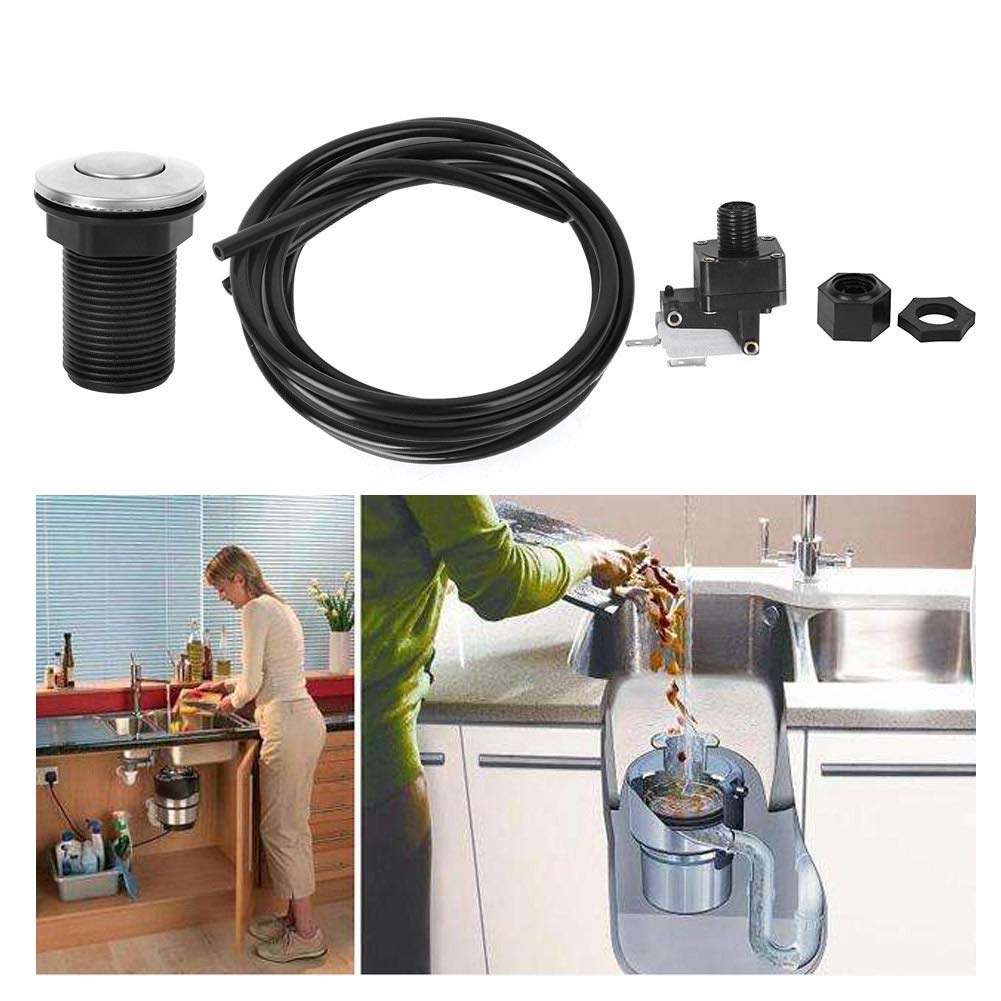 Haofy Air Activated Push Switch Button for Garbage Disposal Bathtub, Kit with Lock Function