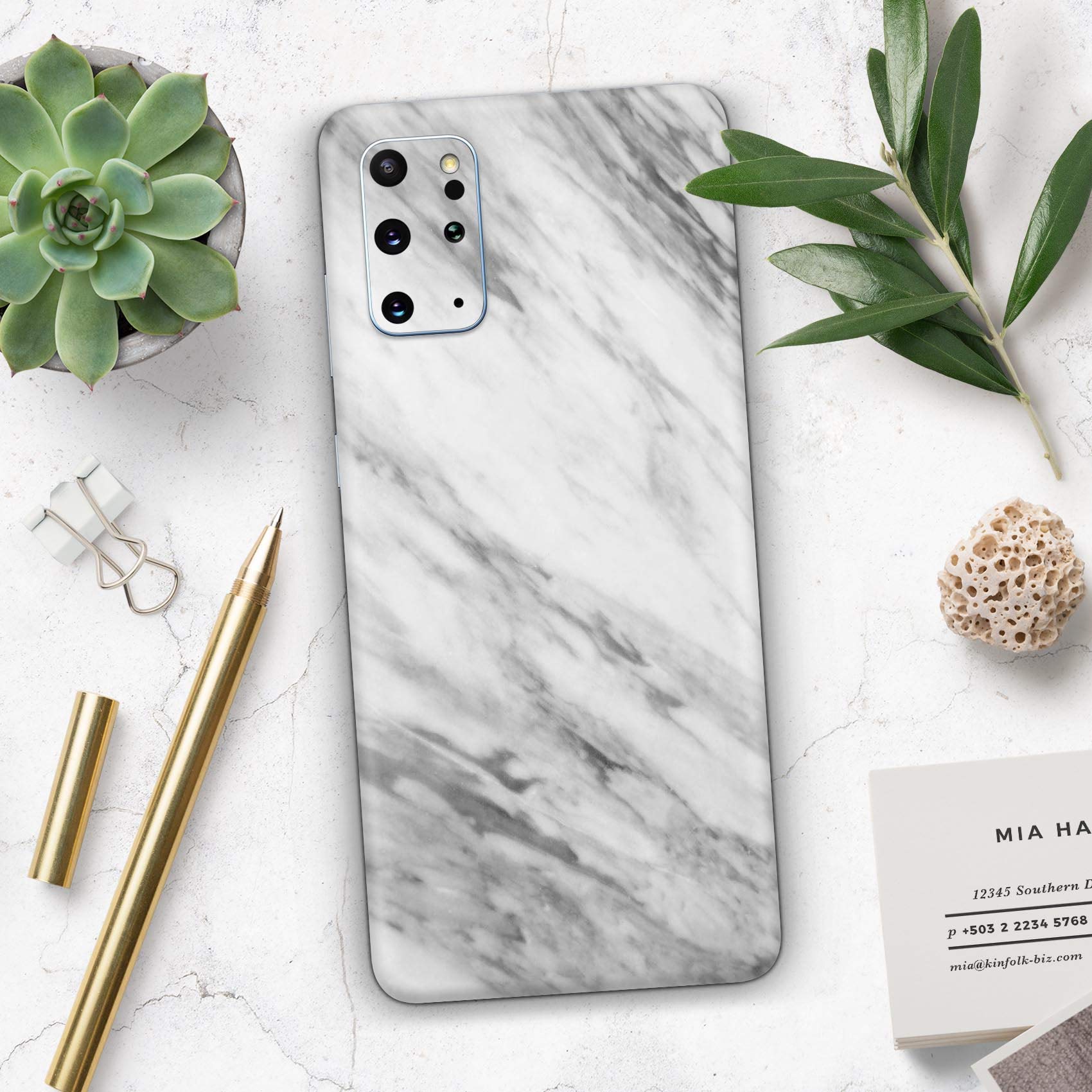 DesignSkinz Slate Marble Surface V10 Protective Vinyl Decal Wrap Skin Cover Compatible with The Samsung Galaxy S20 (Screen Trim & Back Glass Skin)