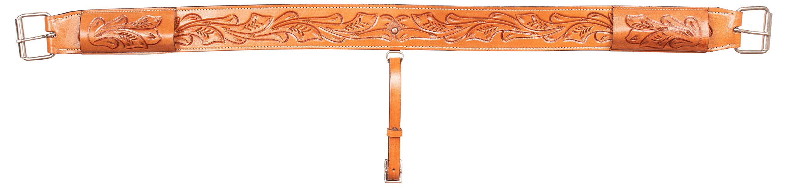 Acerugs WESTERN BACK CINCHES for HORSE SADDLES SMOOTH LEATHER REAR FLANK GIRTH BUCKING STRAP (Basket Weave)