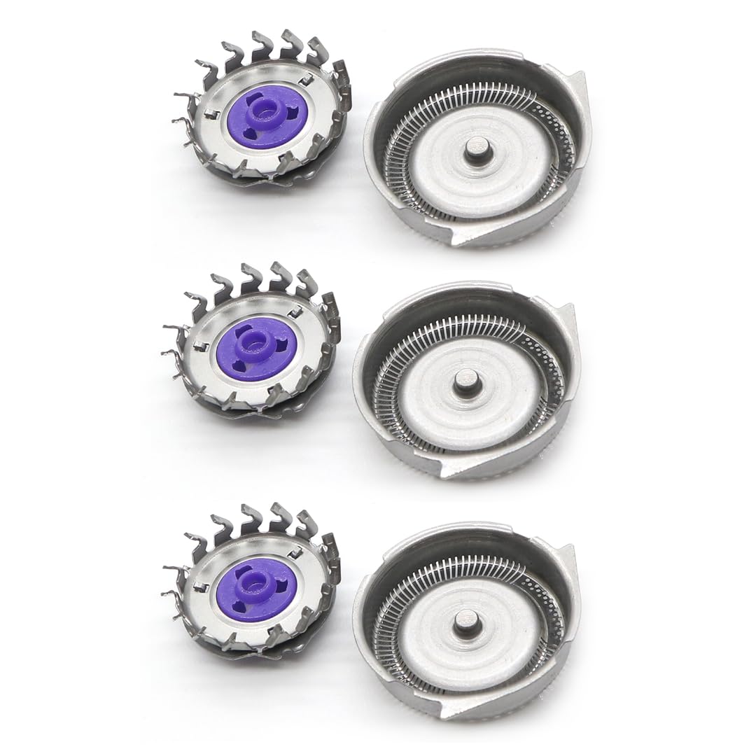 Set of 3 Replacement Heads for Replacing Philips Norelco HQ6 Quadra Action Shavers
