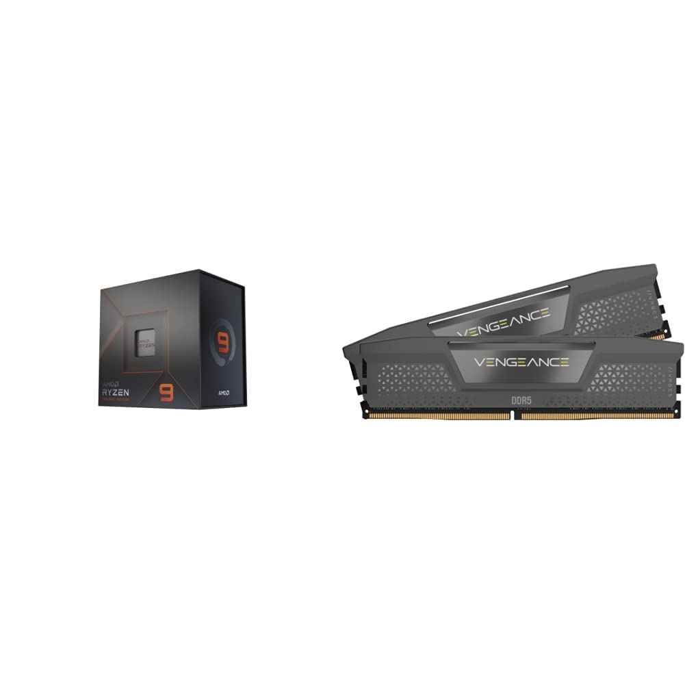 AMD Ryzen™ 9 7900X 12-Core, 24-Thread Unlocked Desktop Processor with Corsair Vengeance DDR5 64GB