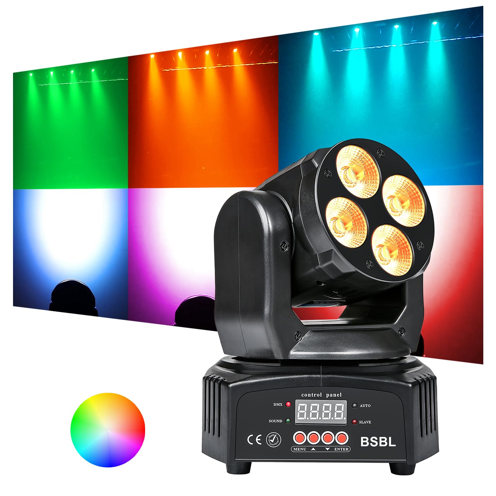 50W RGBWA+UV 6 in 1 Moving Head Lighting DJ Lights Sound Active LED Wash Stage Lights Professional DMX 16/18CH Disco Lights for Party KTV Pub Bar Show Wedding Ceremony...