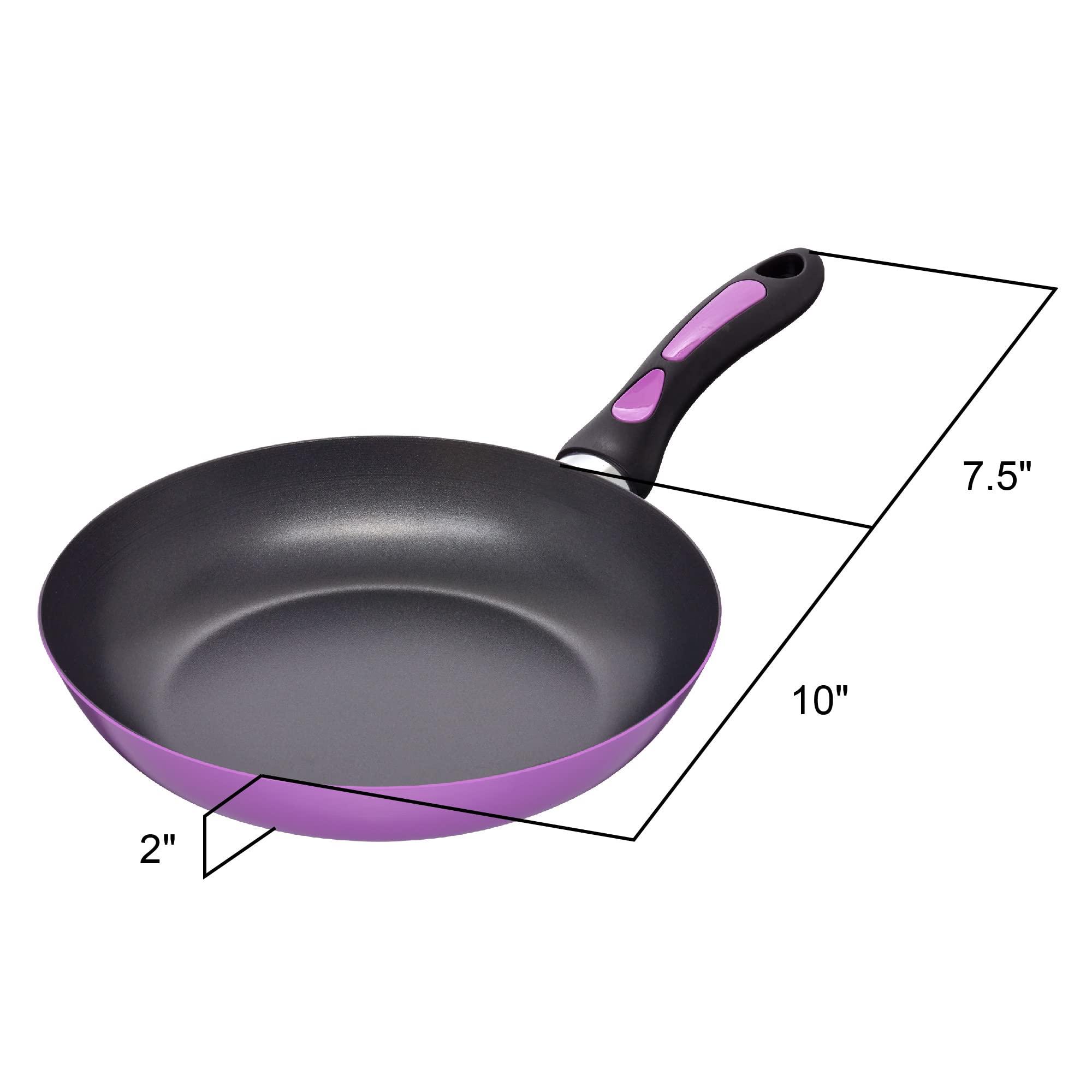 Amazing Abby 10-Inch Non-Stick Frying Pan with Heat-Resistant Easy-Grip Handle, Stir Pan, Egg Pan, Omelet Pan, Carbon Steel Cookware, BFA/PFOA-Free, Oven/Stove/Dishwasher-Safe