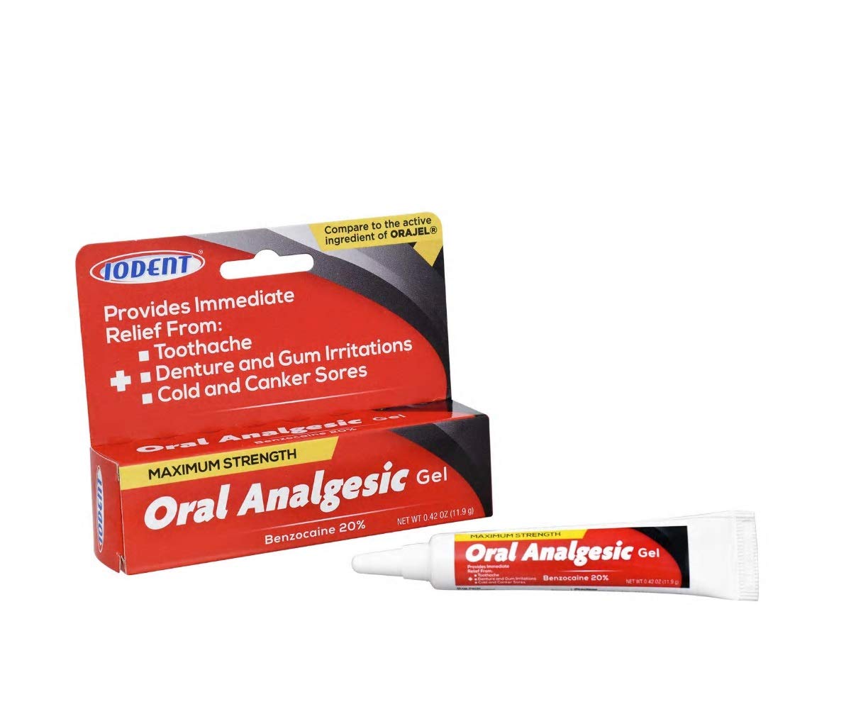 DDI Iodent Oral Analgesic Gel - Max Strength, Alcohol Free, Unflavored, 0.42 oz, 24 Count