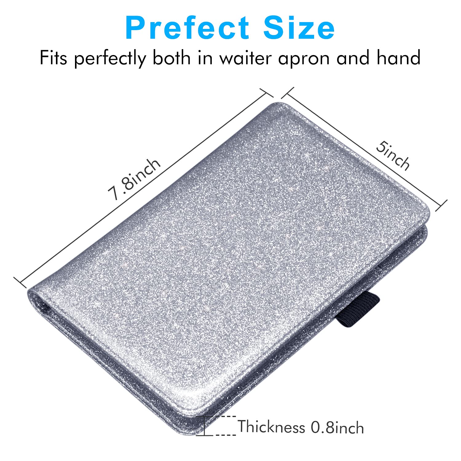 ACdream Server Books for Waitress, Guest Book Note Pad, Cute Pocket Leather Money Organizer Wallet, Cash Check Bill Receipt Holder Presenter, Waiter Accessories Fit Server Apron