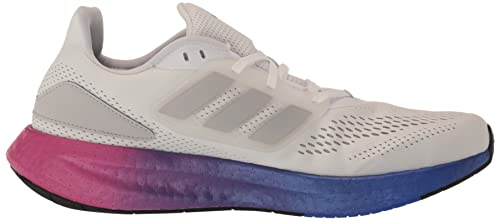 adidas Men's Pureboost 22 Running Shoe, White/Grey/Lucid Blue, 9.5