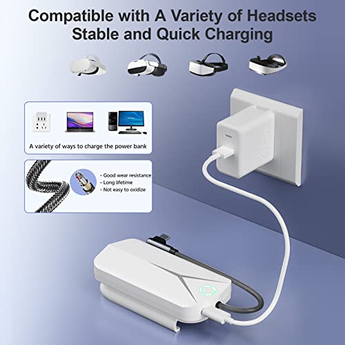 Battery Pack for Oculus Quest 2, Accessories for Oculus Quest 2 Headset, 5000mAh Extended Power Compatible with Meta Quest 2 Oculus Original Strap and Elite Strap Extended Play time VR Power Bank