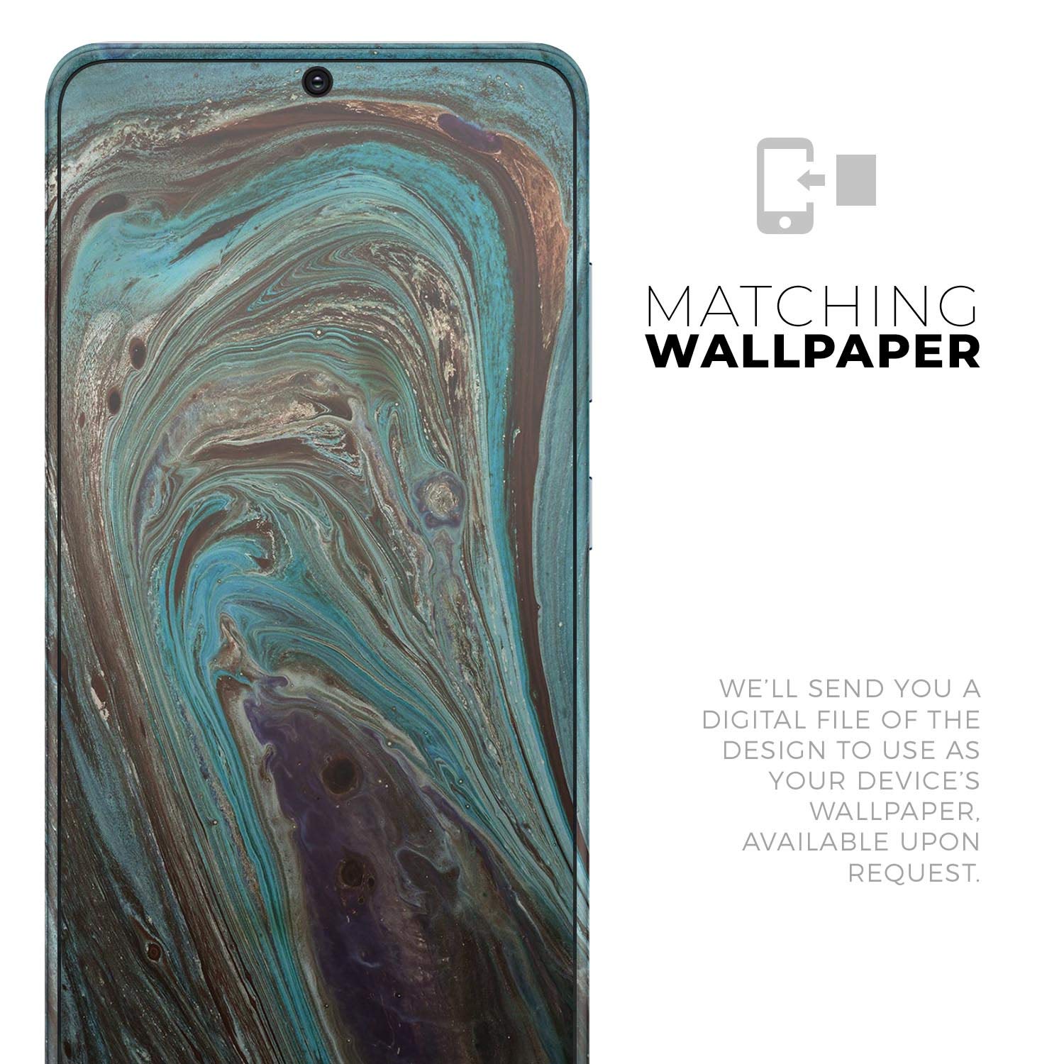 DesignSkinz Swirling Dark Acrylic Marble Protective Vinyl Decal Wrap Skin Cover Compatible with The Samsung Galaxy S20 (Screen Trim & Back Glass Skin)