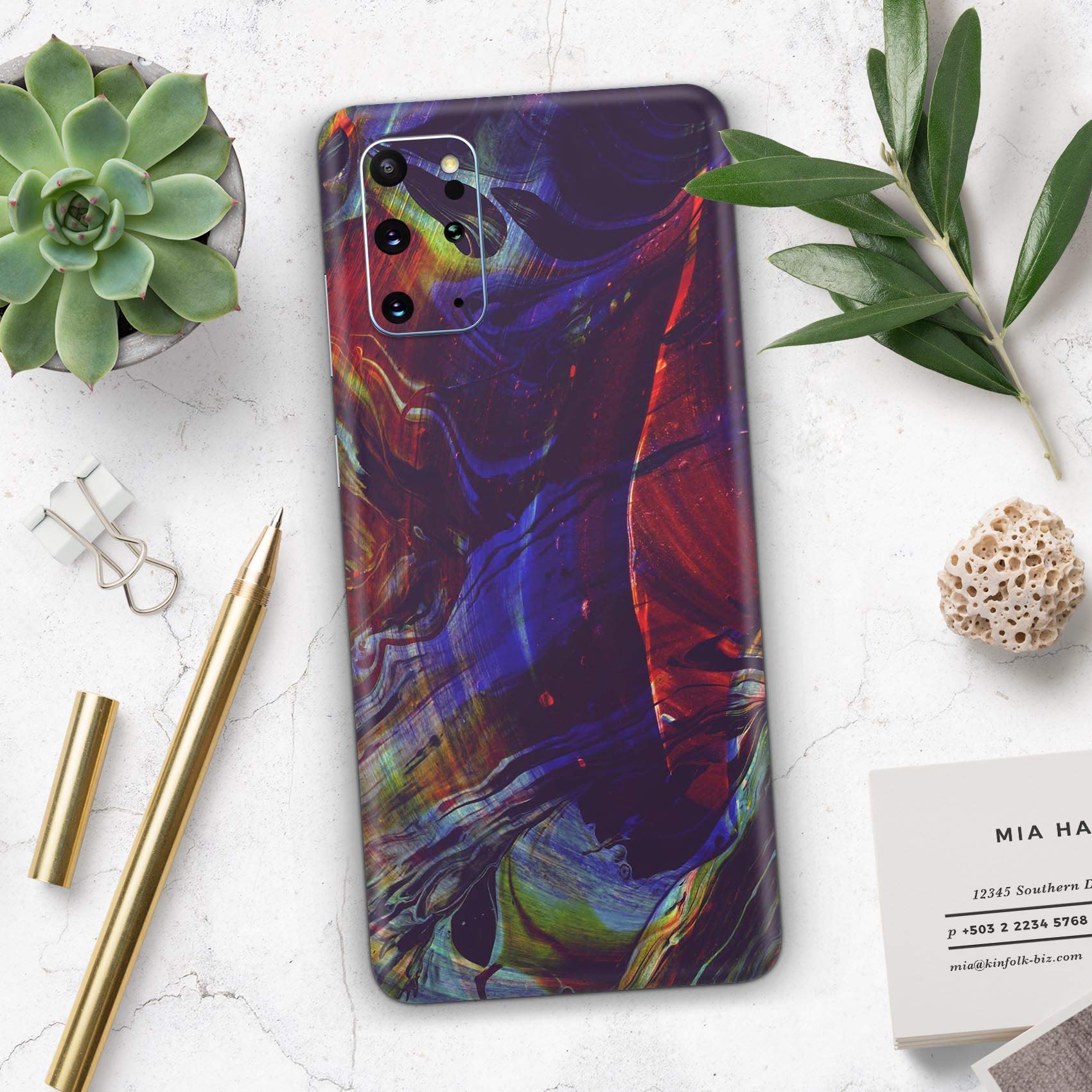 DesignSkinz Liquid Abstract Paint Remix V66 Protective Vinyl Decal Wrap Skin Cover Compatible with The Samsung Galaxy S20 (Screen Trim & Back Glass Skin)
