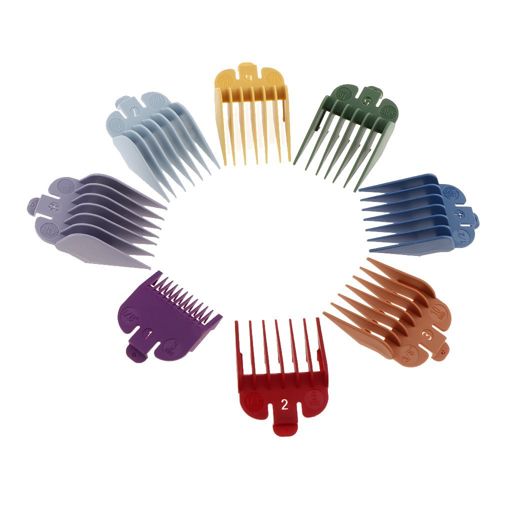 8 Pieces Hair Clipper Guide Comb Set/Comb Clipper Guide Attachment fit for Salon Haircutting and Hairdressing Activities