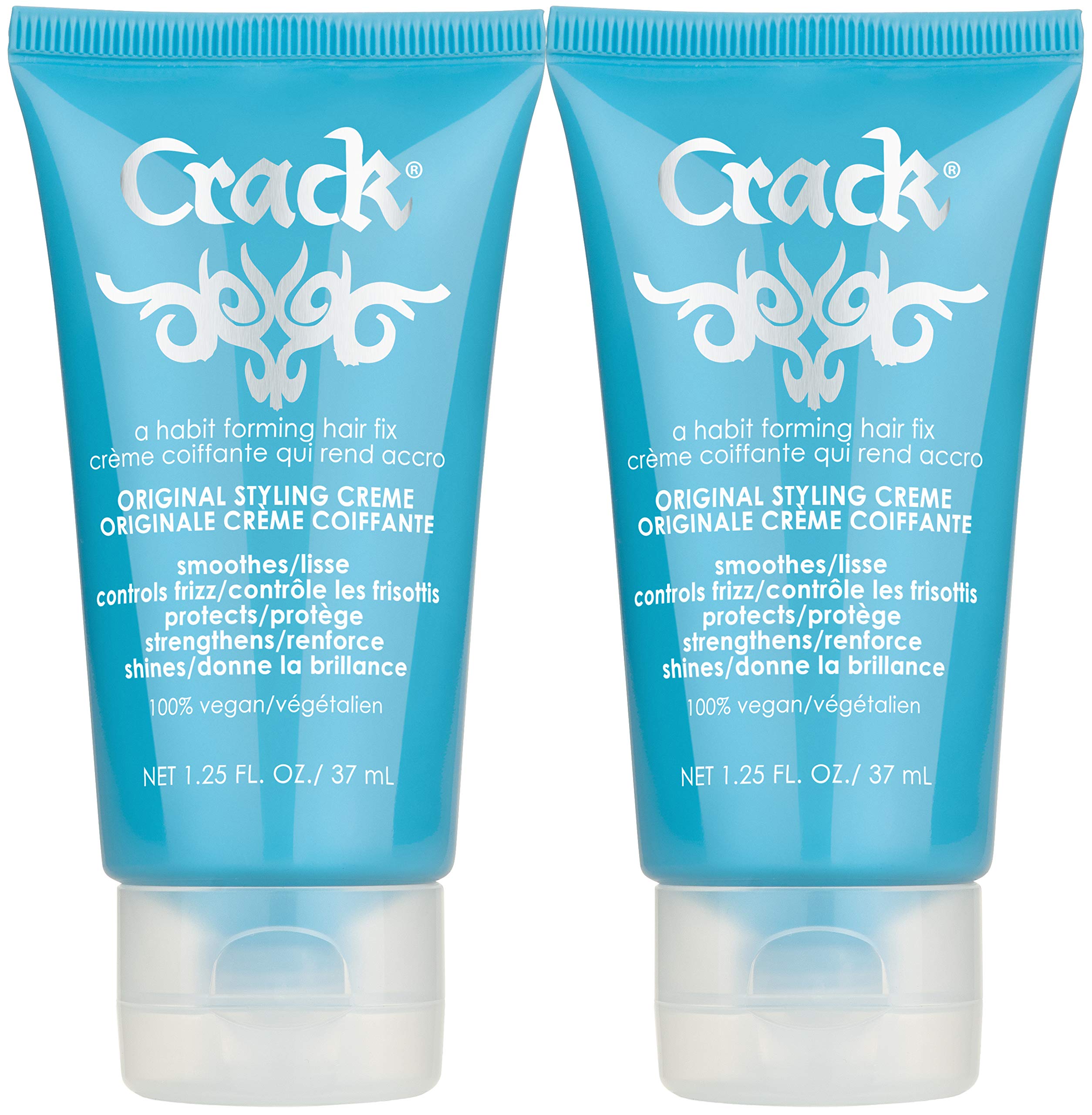 CRACK HAIR FIX Styling Creme - Multi-Tasking, Anti-Frizz, Leave-In Styling Aid With Protection from Humidity, Chlorine, Heat Treatments & Sun ( 1.25 Oz / 57 Milliliter - PACK OF TWO)