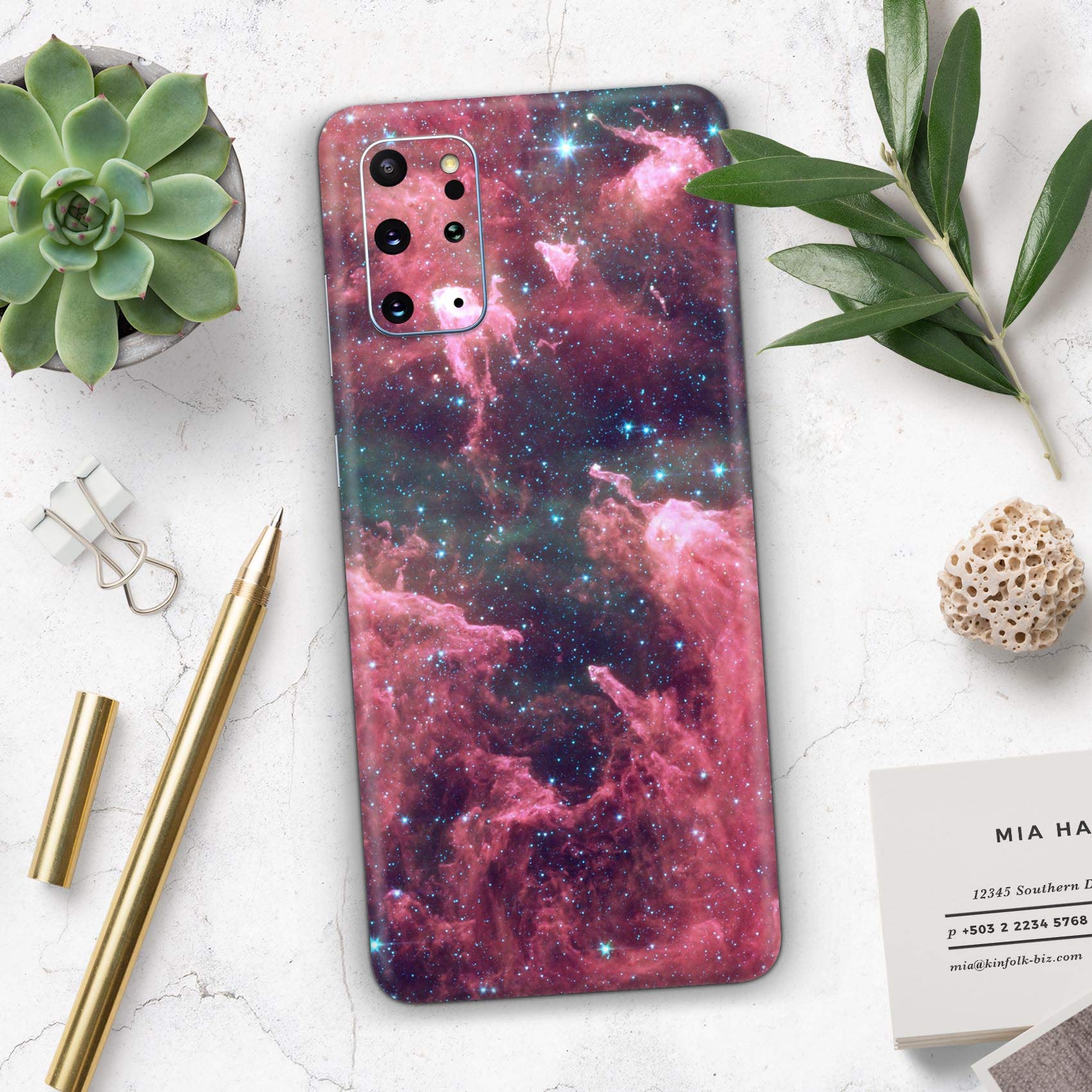 DesignSkinz Crimson Nebula Protective Vinyl Decal Wrap Skin Cover Compatible with The Samsung Galaxy S20 (Screen Trim & Back Glass Skin)