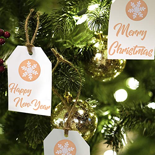 660 Pieces Snowflake Stickers,Christmas Stickers 1.5" Round Kraft Paper Snowflake Label for Envelope,Candy Bag or Gifts