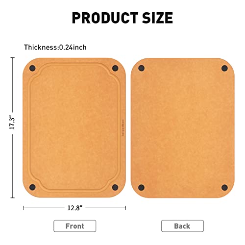 CompactStone all-around chopping board with antiskid feet and juice tank 12.8 * 17.3 * 0.24 L /orange double-sided cut board pro over the sink cutting board
