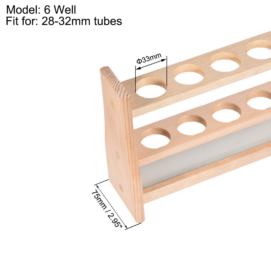 uxcell Wooden Test Tube Holder Rack 6 Wells for 100ml Centrifuge Tubes