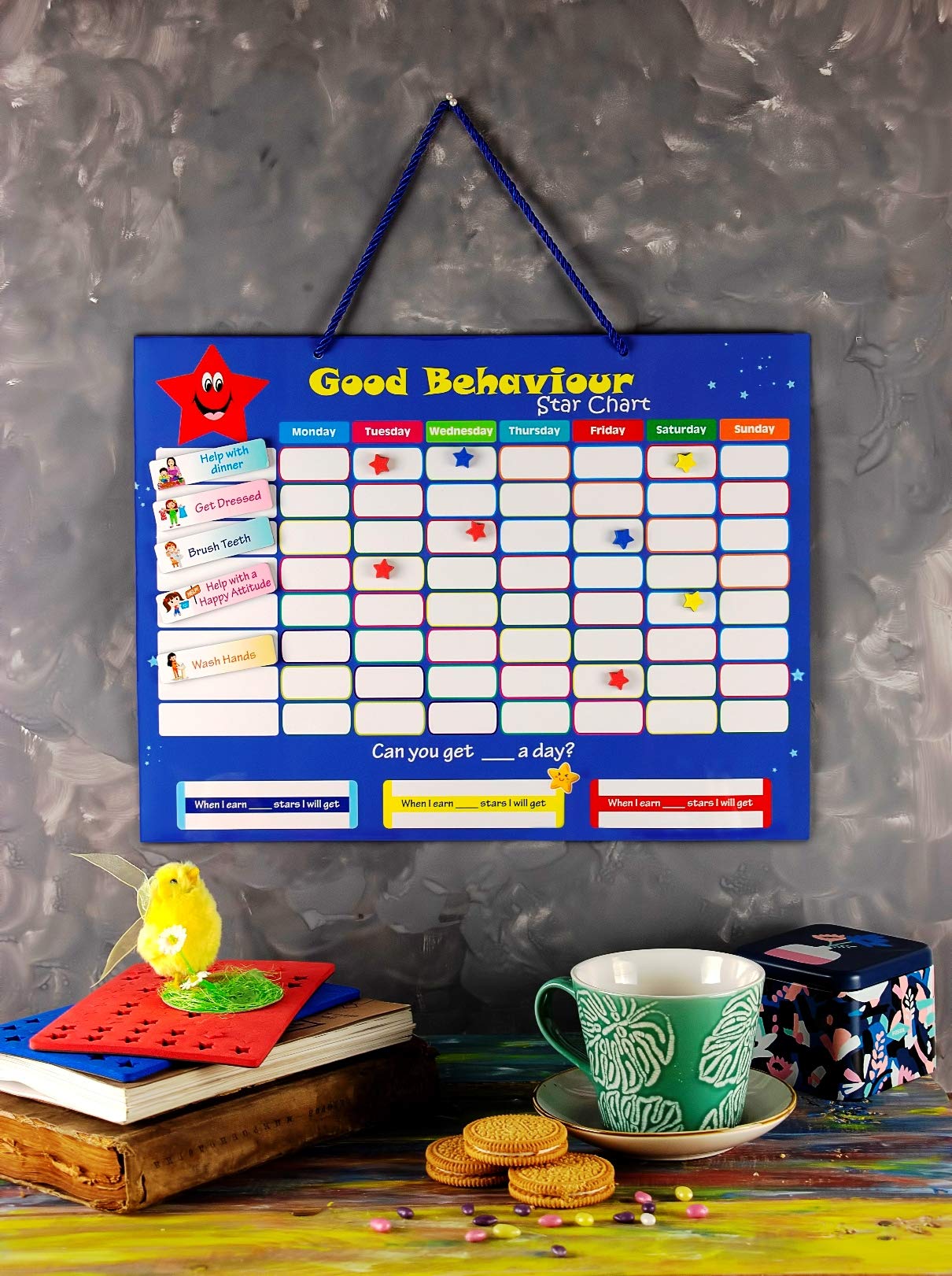 Magnetic Chore Chart for Kids Multiple Kids - Good Behavior Chart at Home - Dry Erase Reward Chart Toddler to Teens Chore Chart - Daily Responsibility Board - Potty Training Star Chart Wall or Fridge