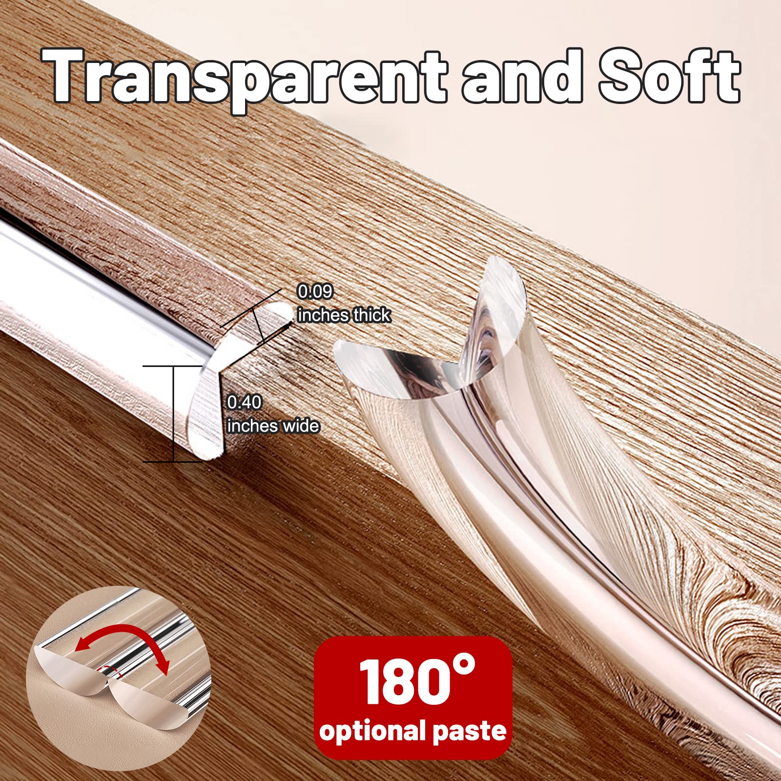 Ammoniakt 20ft Edge Protector with 4 Soft Silicone Corners and Corner Protectors for Crib and Furniture