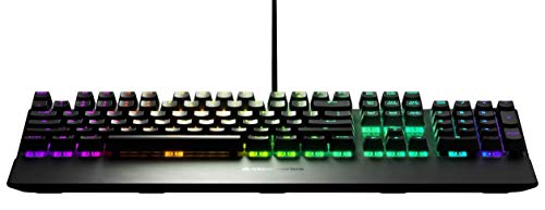 SteelSeries Apex 5 - Hybrid Mechanical Gaming Keyboard - Per-Key RGB Illumination - Oled Smart display - English (QWERTY) Layout PC