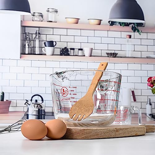 8 Cup Large Glass Measuring Cup - Kitchen Mixing Bowl, Liquid Measure Cups, Glass Bakeware Set, Punch Bowl, Batter Bowl.