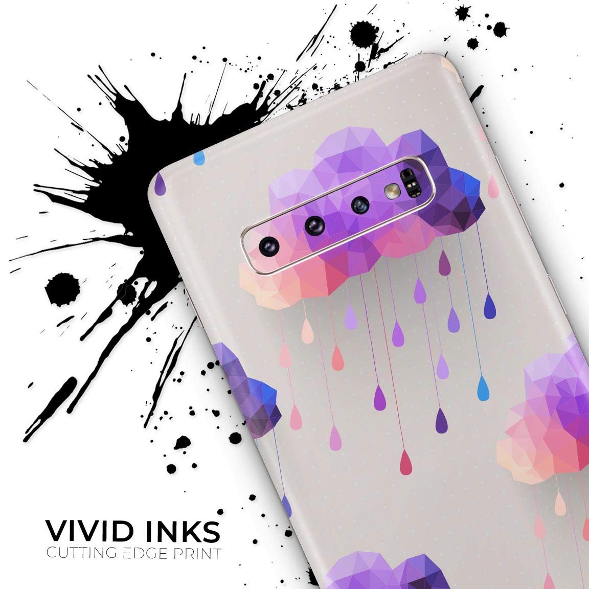DesignSkinz Geometric Rain Clouds Protective Vinyl Decal Wrap Skin Cover Compatible with The Samsung Galaxy S20 (Screen Trim & Back Glass Skin)
